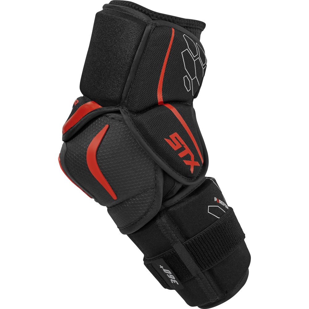 STX Ice Hockey Stallion HPR 1.1 Senior Elbow Pad, Black/Red, Small
