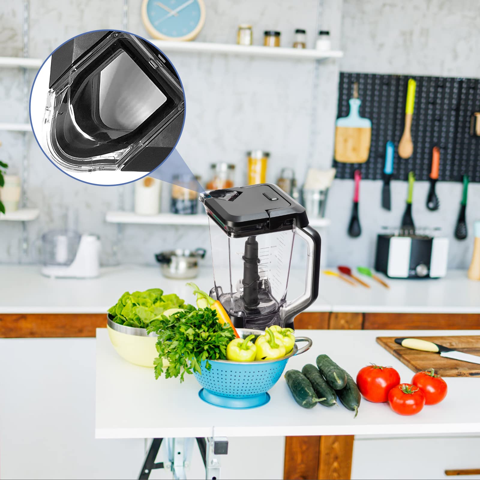 Spout Cover for Ninja Blender Lid, Pour Spout Cover Replacement Accessories, Lid Replacement for Ninja Blender 72 Oz Pitcher, for NJ600-NJ602 and BL500-BL781
