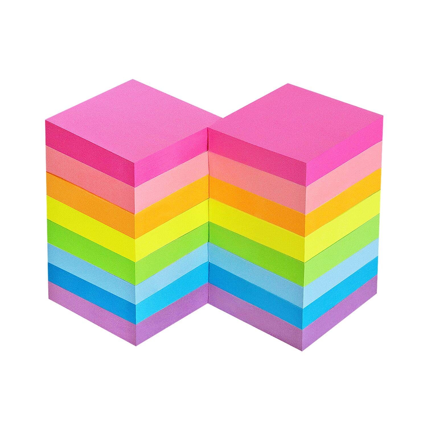 Sticky Notes 2x2 Self-Stick Notes 8 Bright Multi Colors Sticky Notes 8 Pads 100 Sheet/Pad