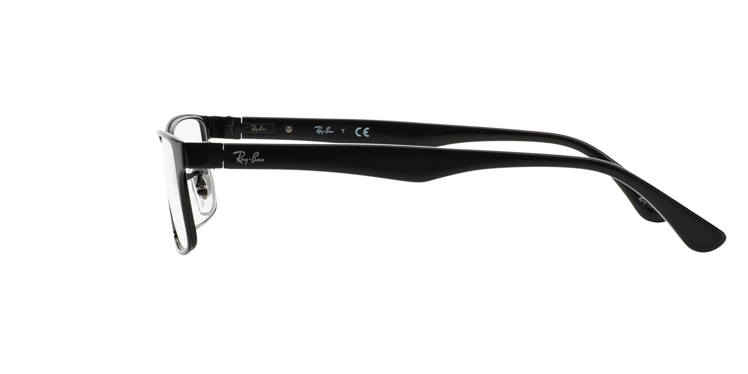 Ray-Ban RX6238 Square Prescription Eyeglass Frames, Black/Demo Lens, 55 mm