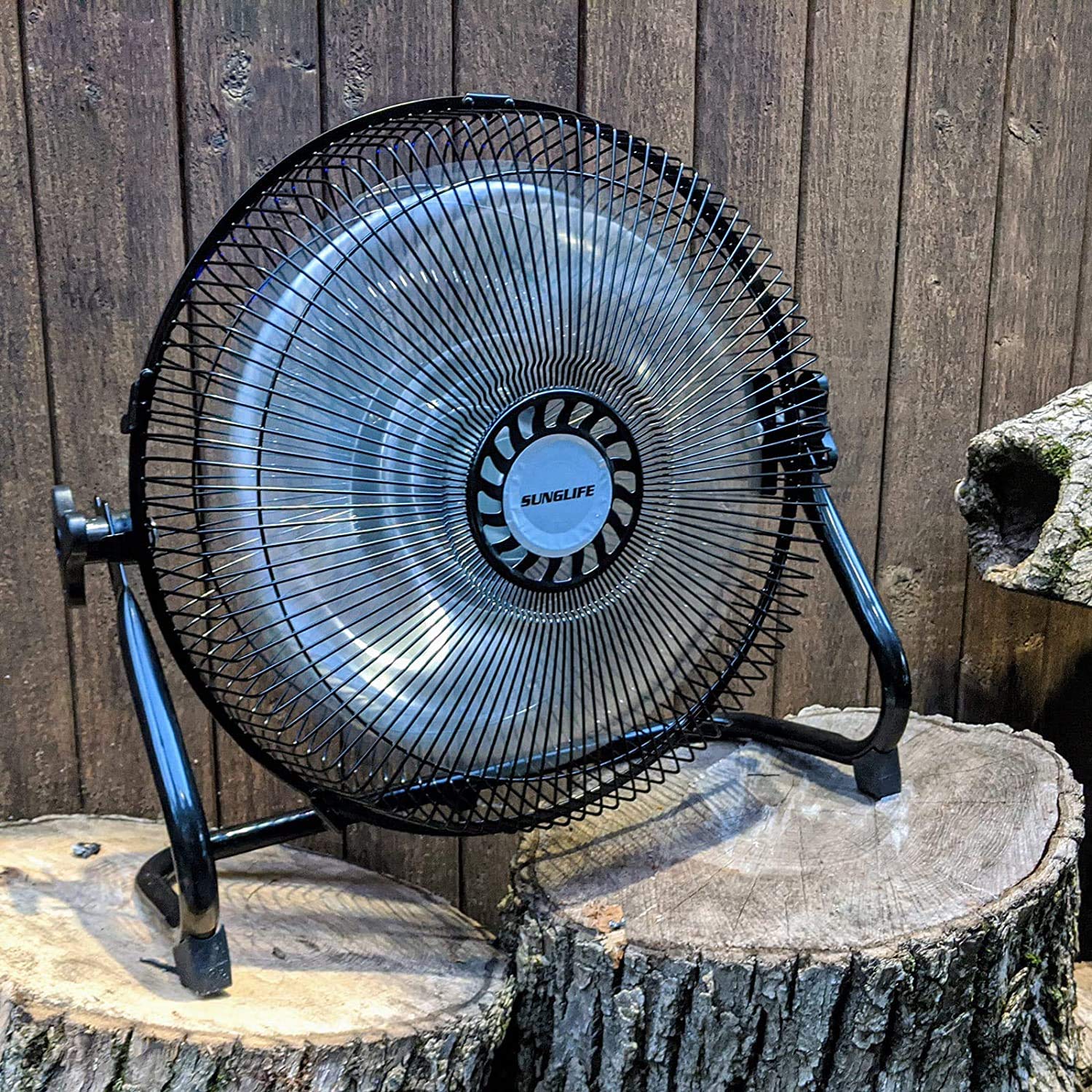 SUNGLIFE 12" High Velocity Floor Fan, 12 Speeds Rechargeable Battery Operated Fan Cool Cold Air Circulator