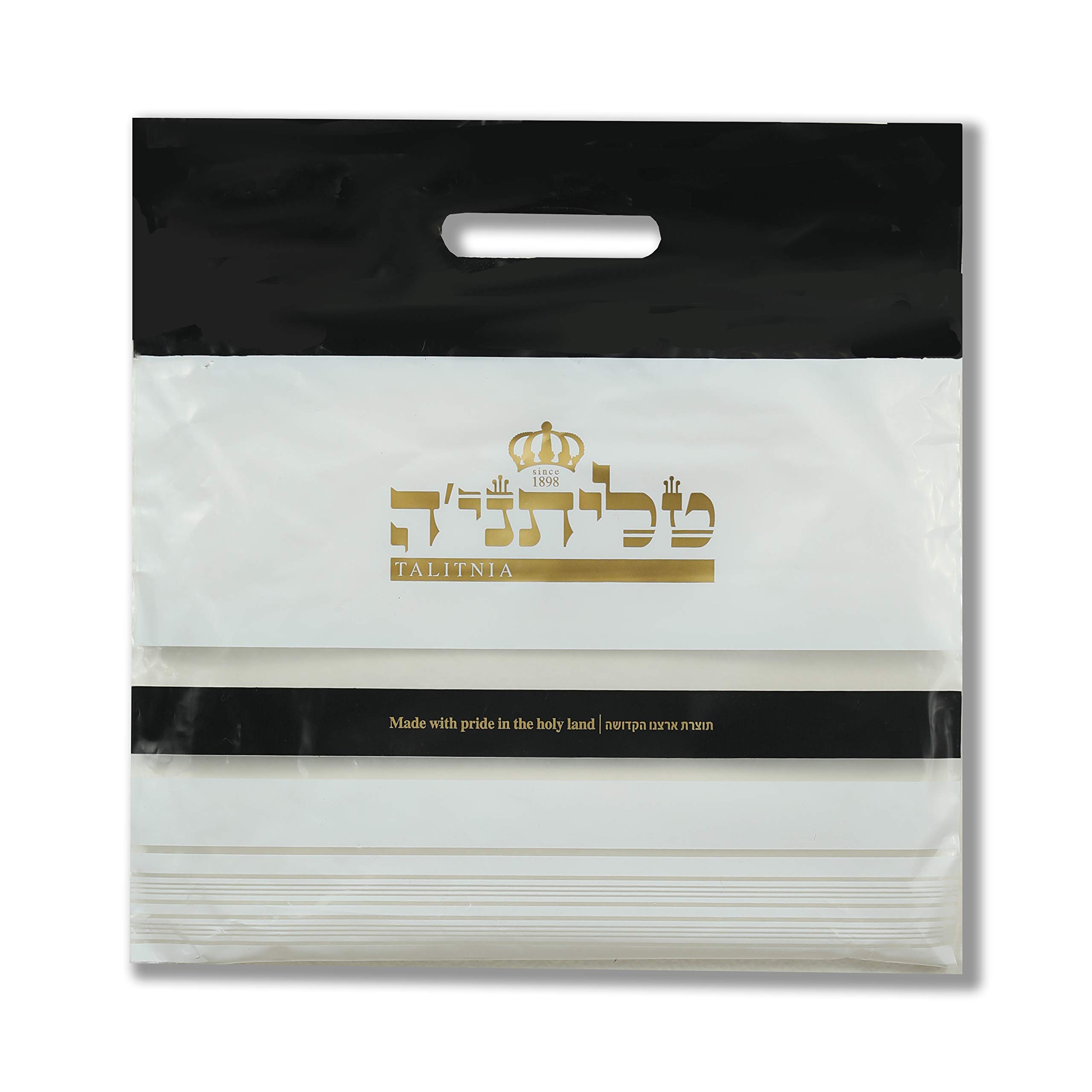 TALITANIA Traditional pure wool Tallit prayer shawl tallis gadol (Size 70 (L) 80 X 60 inches, White and silver Stripes)