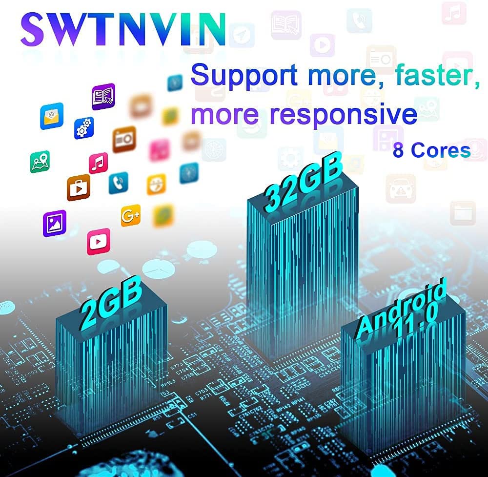 SWTNVIN Android 11 Car Stereo Head Unit 9 Inch IPS HD Touch Screen Radio for Ford Focus 2012-2017,in-Dash Navigation Support Bluetooth WiFi Car-Play Rear Camera DSP Multimedia Player,Octa Core 2+32GB