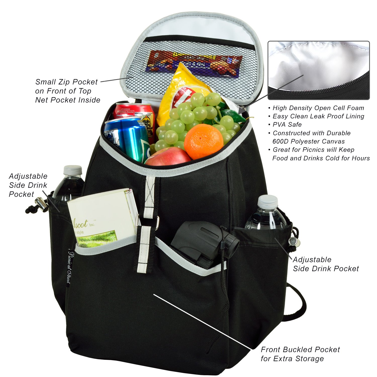 Picnic at Ascot Original Insulated Backpack Cooler- Designed & Quality Approved in the USA