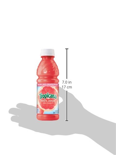 Tropicana 100% Juice, Ruby Red Grapefruit, 10 fl oz (Pack of 24) - Real Fruit Juices, Vitamin C Rich, No Added Sugars, No Artificial Flavors