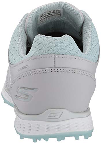 Skechers Women's Go Elite 3 Grand Relaxed Fit Spikeless Waterproof Golf Shoe, Gray/Mint, 6 M US