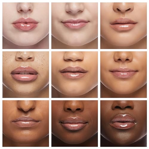 Ruby Kisses Lip Gloss Butter Bomb Gloss Non-Sticky Lip Gloss Vitamin E Natural Nude Lip Makeup -7.8mL (0.26 US fl.oz) (Nude)