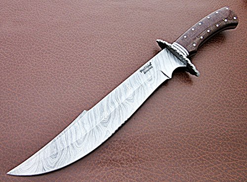 Poshland RG-57 Handmade Demascus Steel 15 Inches Bowie Knife - Beutifull Jute Micarta Handle with Demascus Guard & Bolster