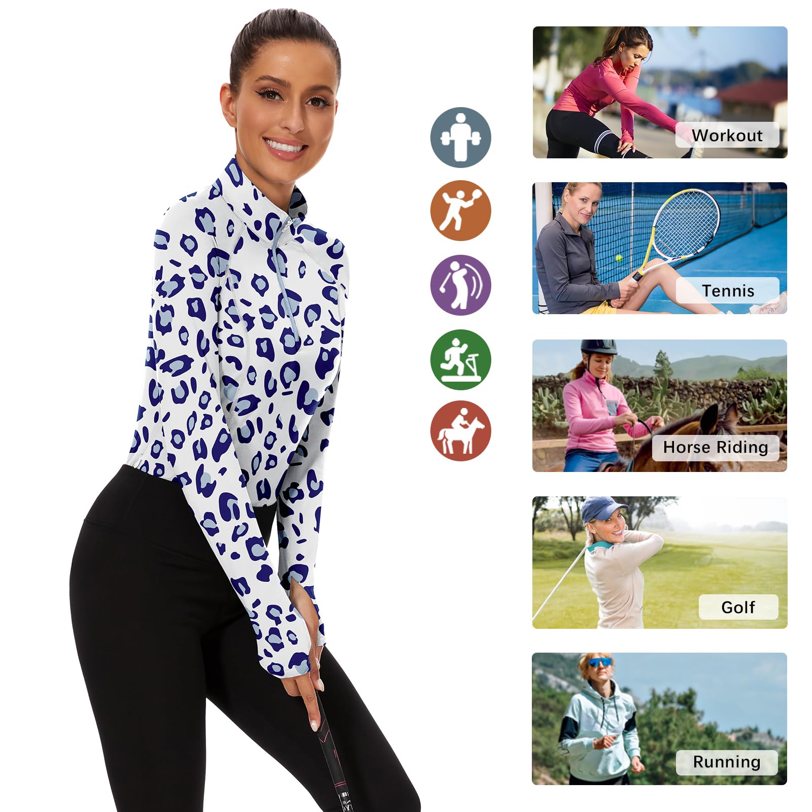 Women's Golf Polo Shirts Short Sleeve Lightweight Quick Dry Athletic Tennis Tops Half Zip Pullover (S, Black)