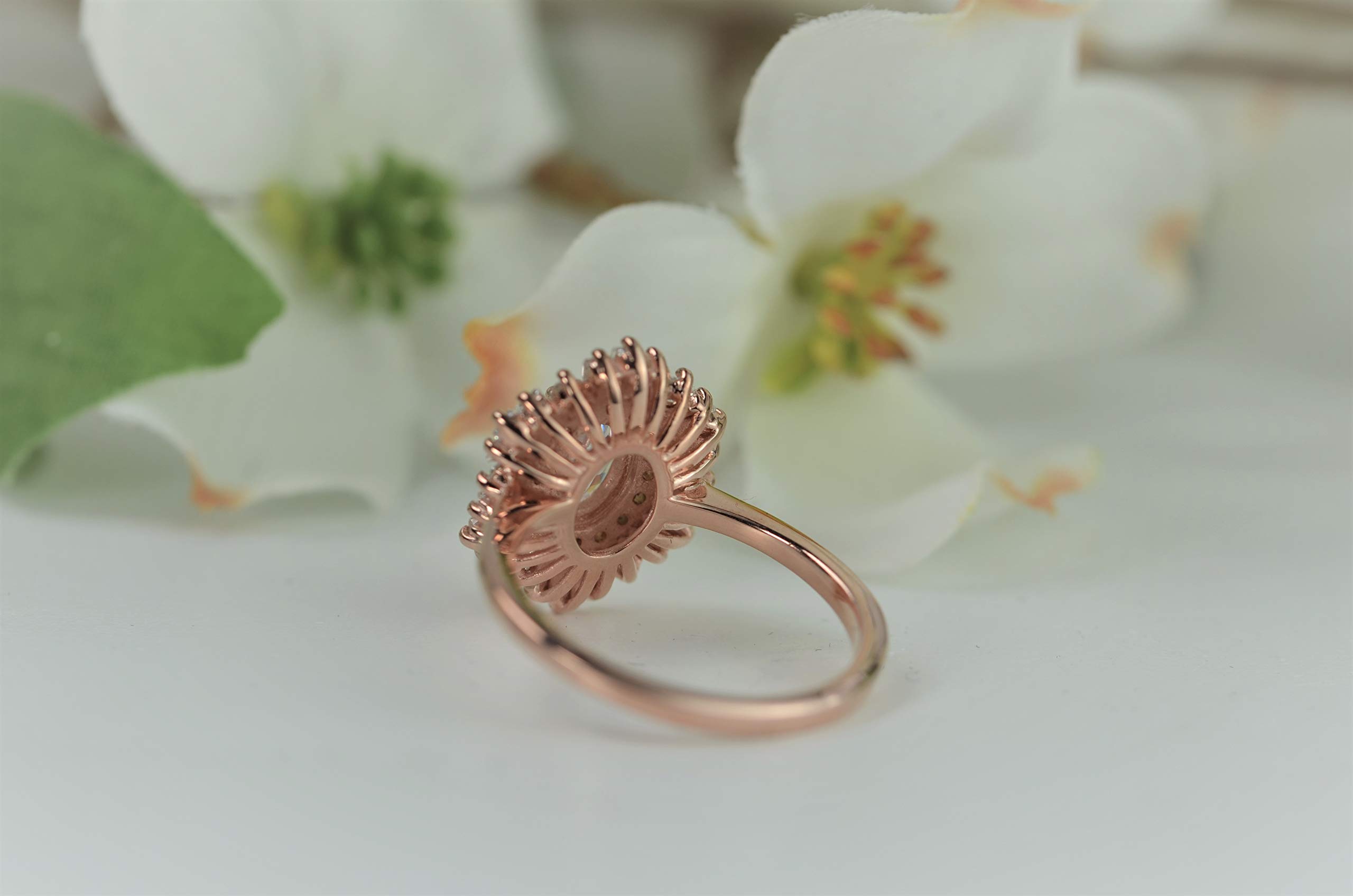 Sylv Sun Ring Rose Gold 1.5ct CZ Diamond Total Weight 0.75ct Center Stone Vintage .925 Sterling Silver (6)