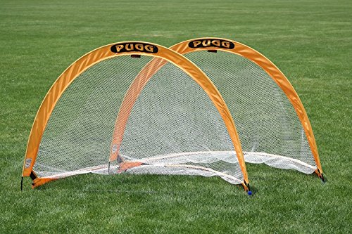 PUGG 6 Foot Pop Up Soccer Goal - Portable Training Futsal Football Net - The Original Pickup Game Goal (2 Goals and Bag)