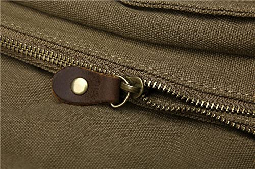Sechunk Canvas Leather Messenger Bag Shoulder Cross Body Men Military Travel Laptop Camera Purse small-13ββ