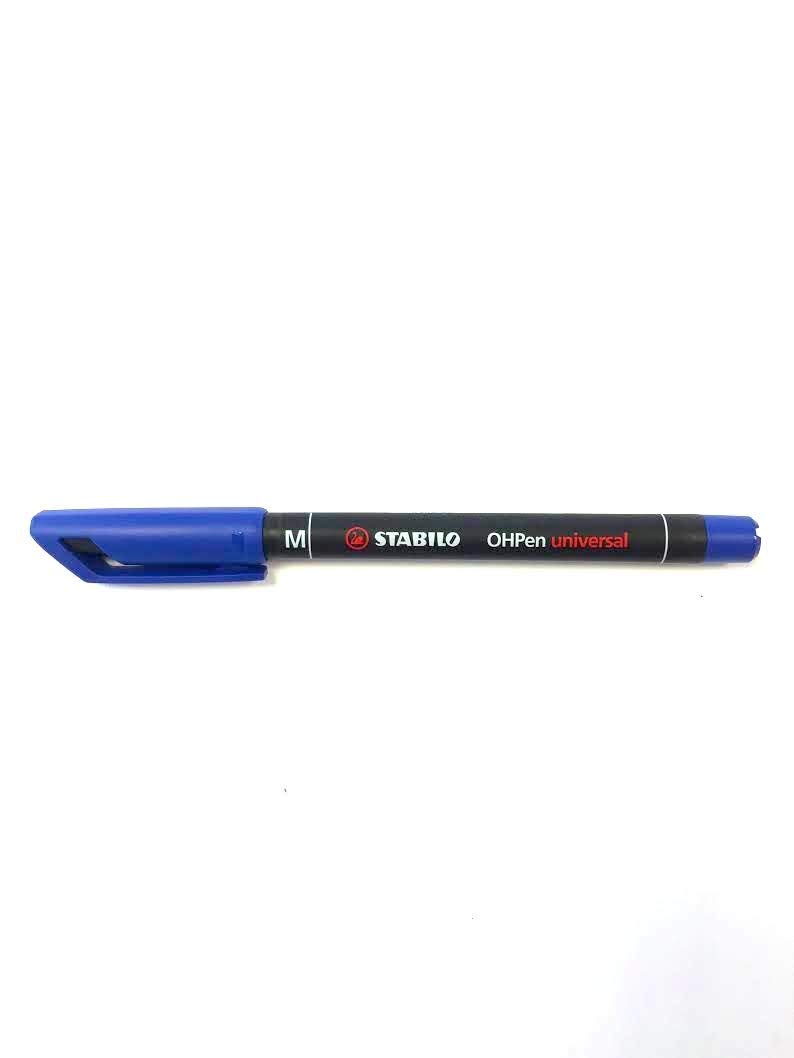 STABILO PERMANENT OHP UNIVERSAL CD/DVD MARKER Pen - MEDIUM - BLUE (PACK of 3)