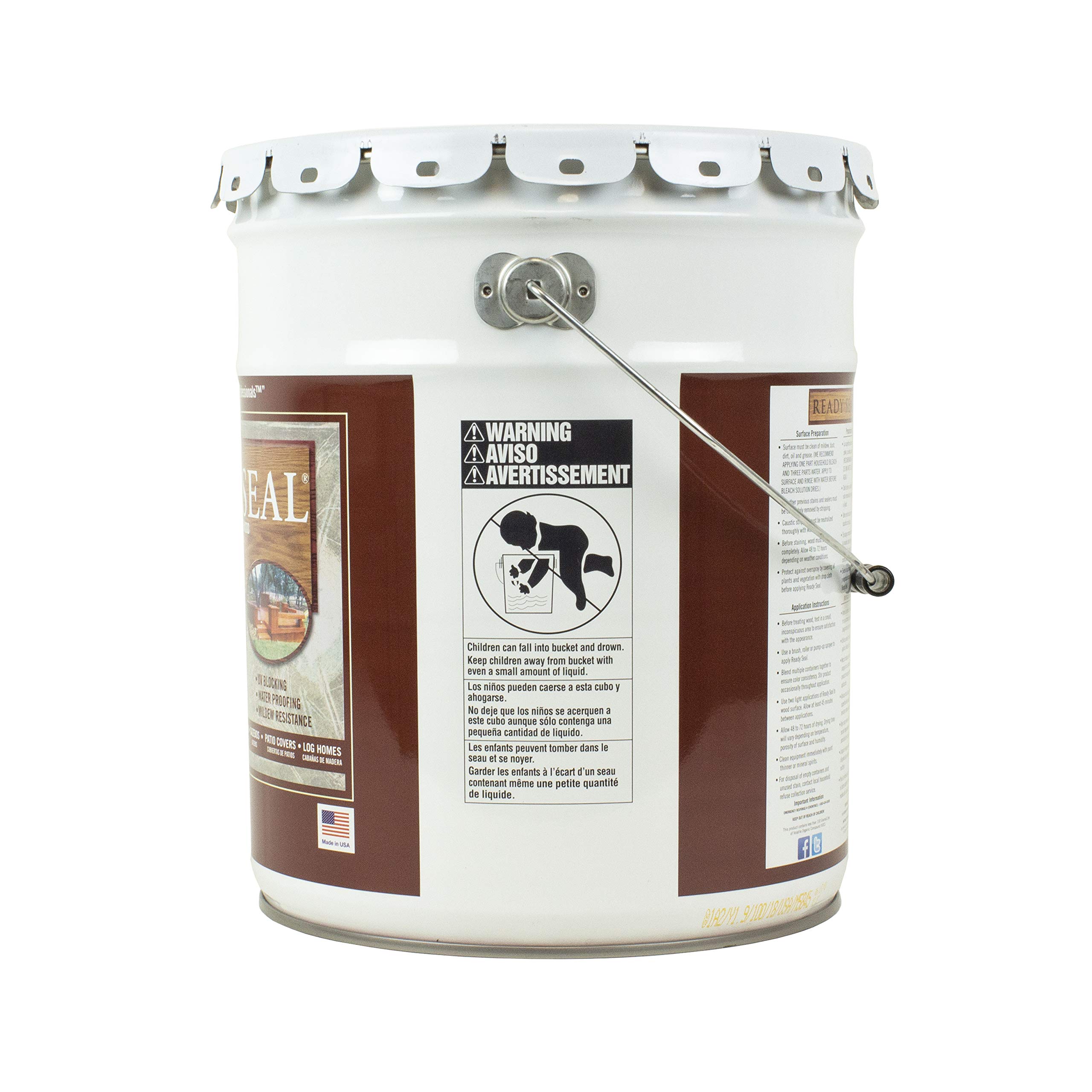 Ready Seal 510 Exterior Stain and Sealer for Wood, 5-Gallon, Golden Pine
