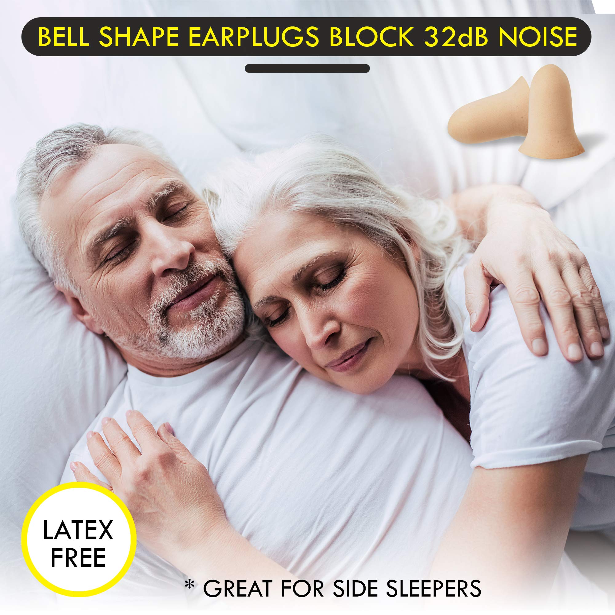 Ultra Soft Foam Earplugs 65 Pair - 32dB Highest NRR, Comfortable Low Pressure Foam Ear Plugs for Sleeping Noise Cancelling Snoring Travel Studying