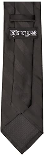 STACY ADAMS mens Solid Woven Formal Stripe tie sets, Black, One Size US