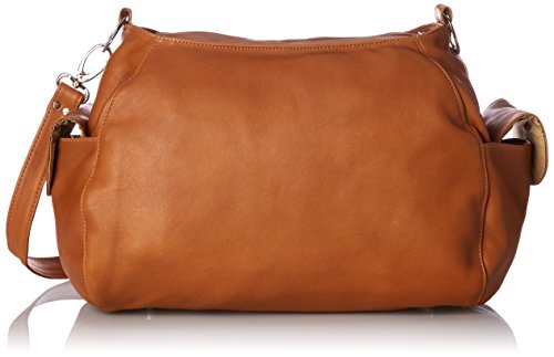 Piel Leather Top-Zip Shoulder Bag Cross Body Hobo, Honey, One Size