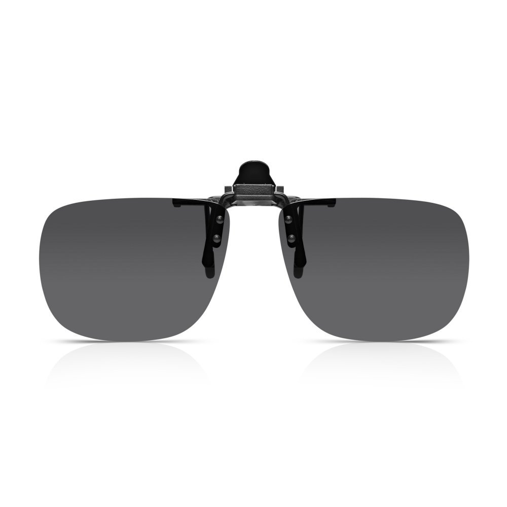 Read Optics Clip On Sunglasses over Prescription & Non Prescription Glasses with Easy Attachment, Polarized UV Protection, Flip Up Rimless Lightweight Lenses