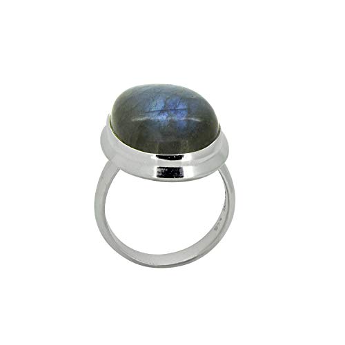 YoTreasure 16x24 MM Labradorite Solid 925 Sterling Silver Statement Ring