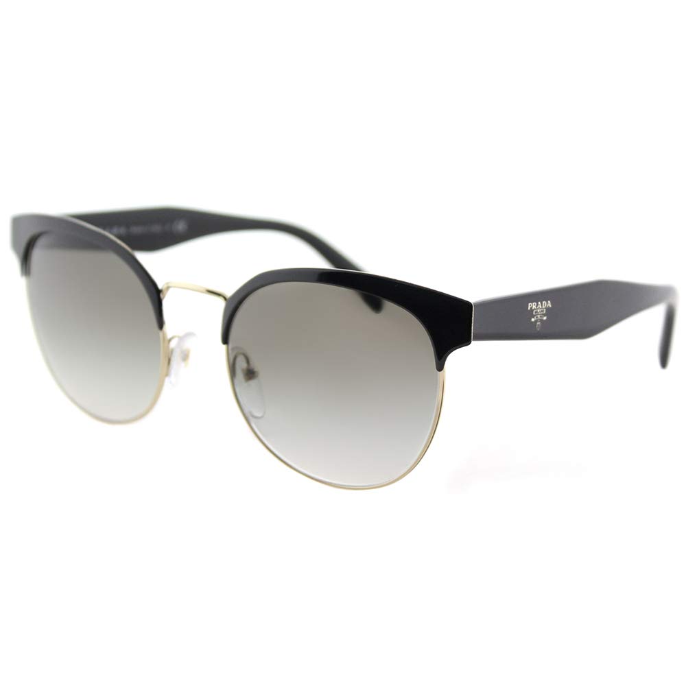Prada Unisex 0PR 61TS Sunglasses, Black/Pale Gold/Grey Gradient, 54mm
