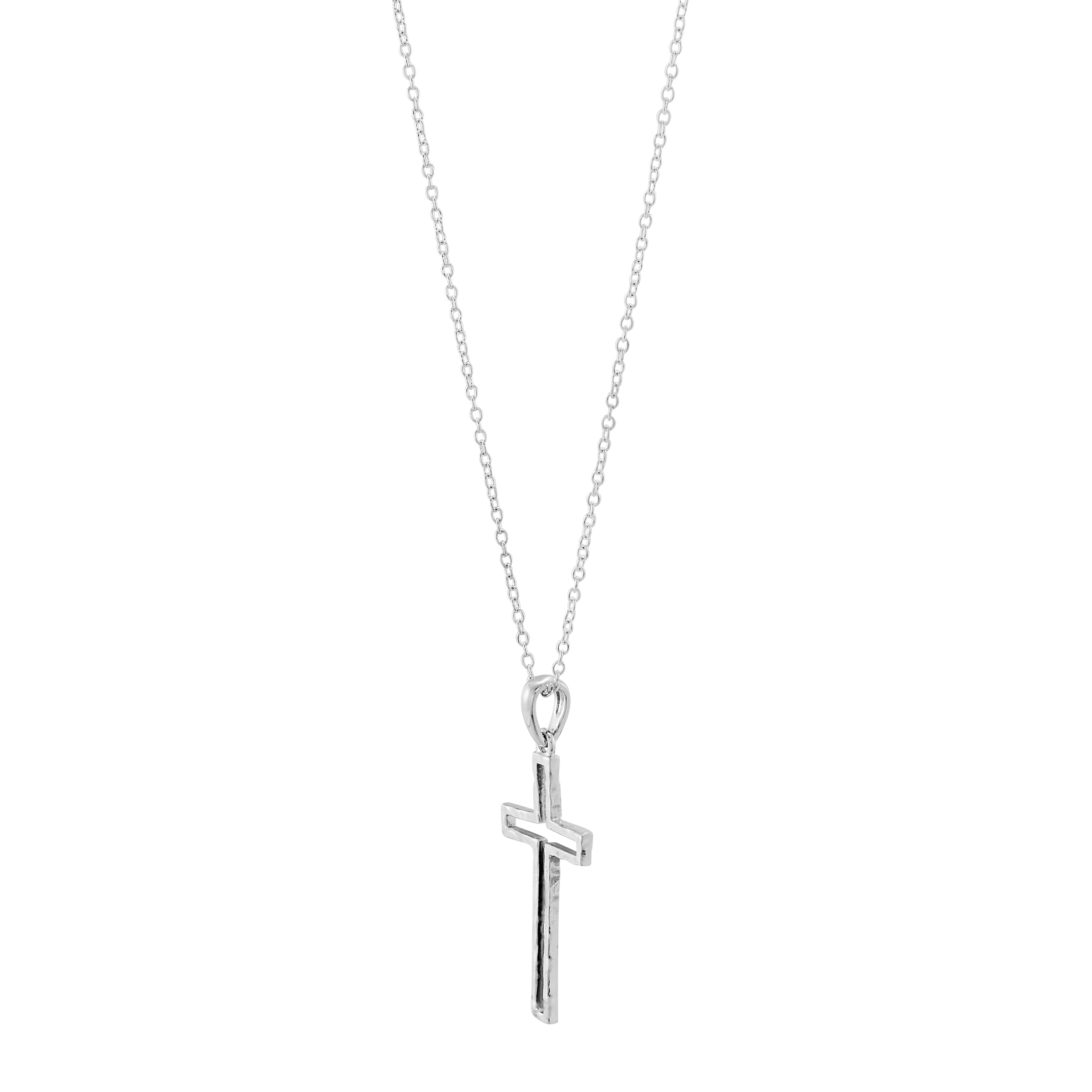 Silpada 'Cut-Out' Cross Pendant Necklace in Sterling Silver, 18" + 2"