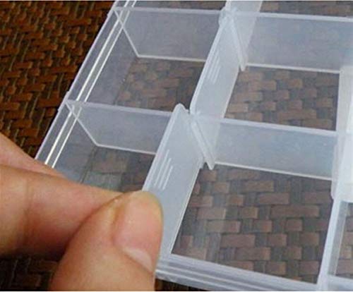YOBAIH Fishing Tackle Box 15 Compartments Storage Case Box Plastic Fishing Lure Spoon Hook Bait Tackle Box Small Accessory Box Square Fishhook Box
