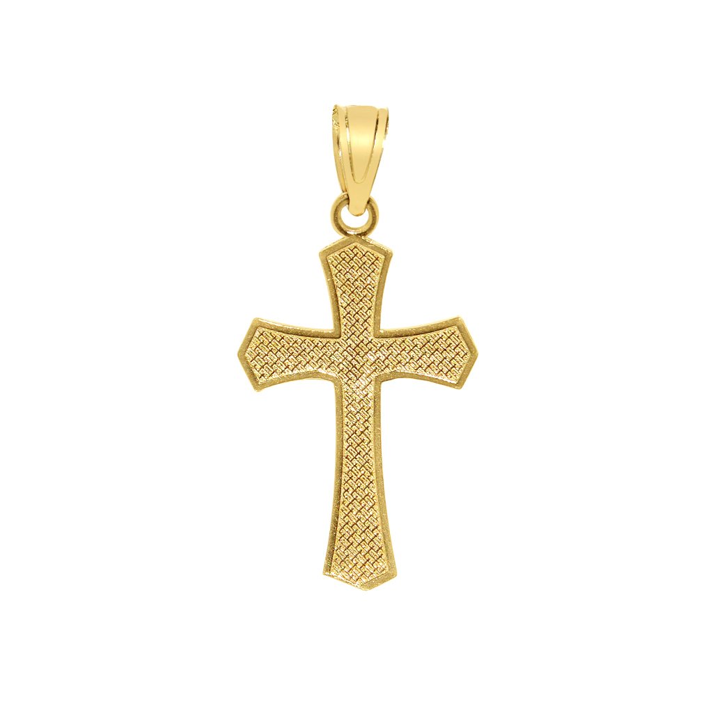 PRECIOUS STARS 14k Yellow Gold Crucifix Religious Cross Charm Pendant