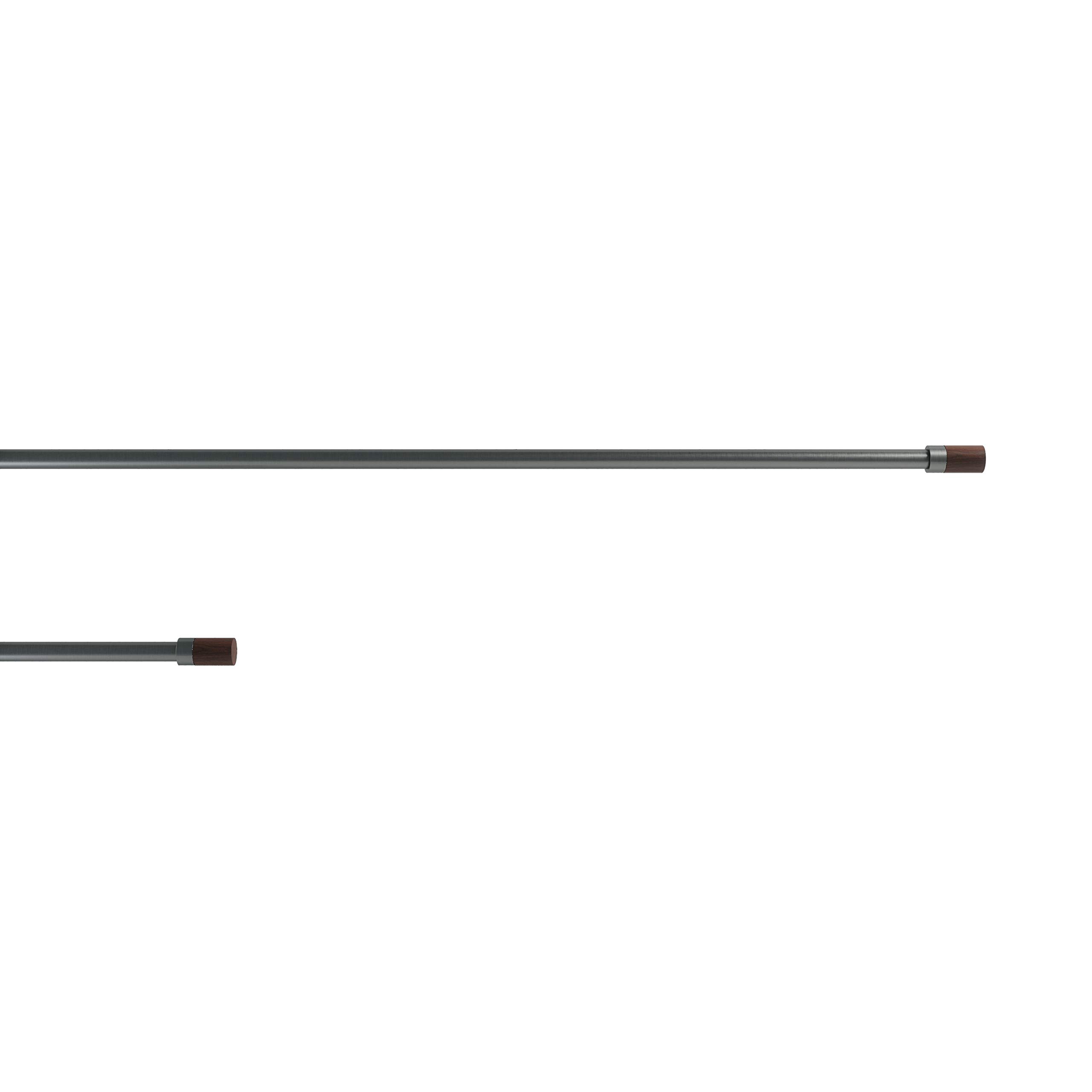 Umbra 1015134-038-REM Blok 1 Curtain Rod, Includes 2 Matching Finials, Brackets & Hardware, 36 to 72-Inch, Black