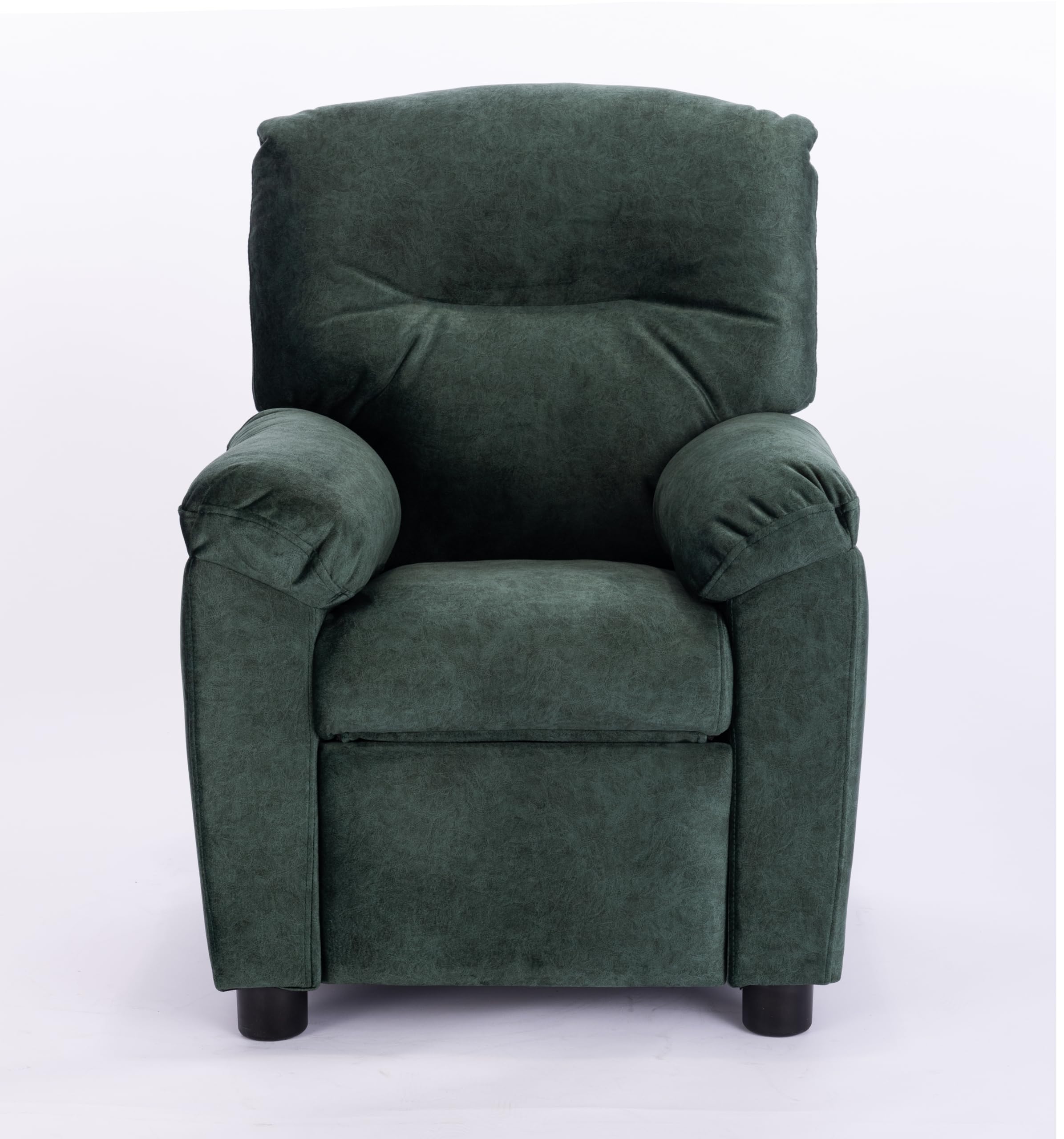 Q-Max Modern Sofa Chair with Pillow Top Armrest and Footrest, Green Finish Children Recliner