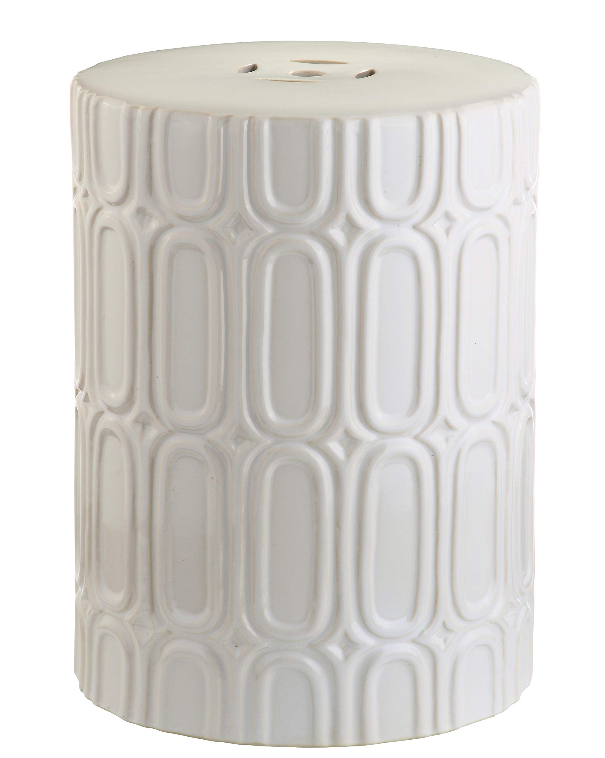Safavieh Melody Glazed Ceramic Decorative Garden Stool, Antique White