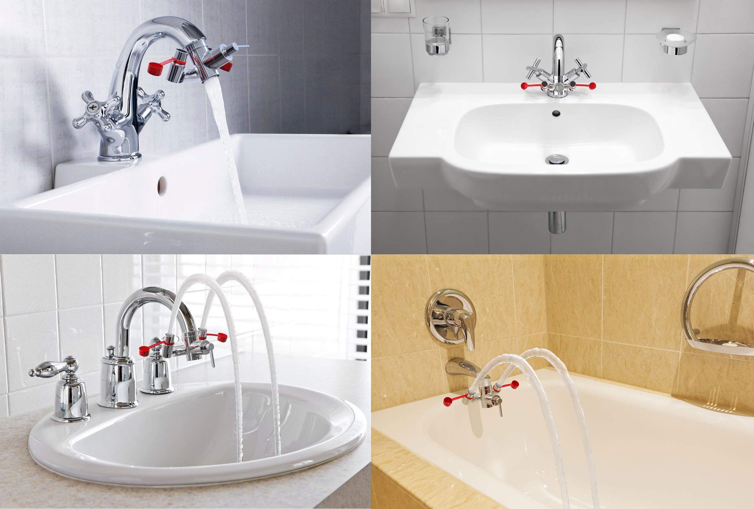 Skywin Eye Wash Kit - Faucet Mounted Emergency Eye Wash Station Sink Attachment -1x Continuous Flow Eyewash Station,3X Common Sink Adapter,2X Inspection Tag,1x Emergency Eye Wash Station Sign