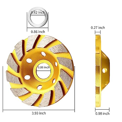 sansheng Concrete Grinding Wheel 4 inch,Diamond Cup Wheel Angle Grinder Wheels Grinding of Concrete,Granite 2 Pieces