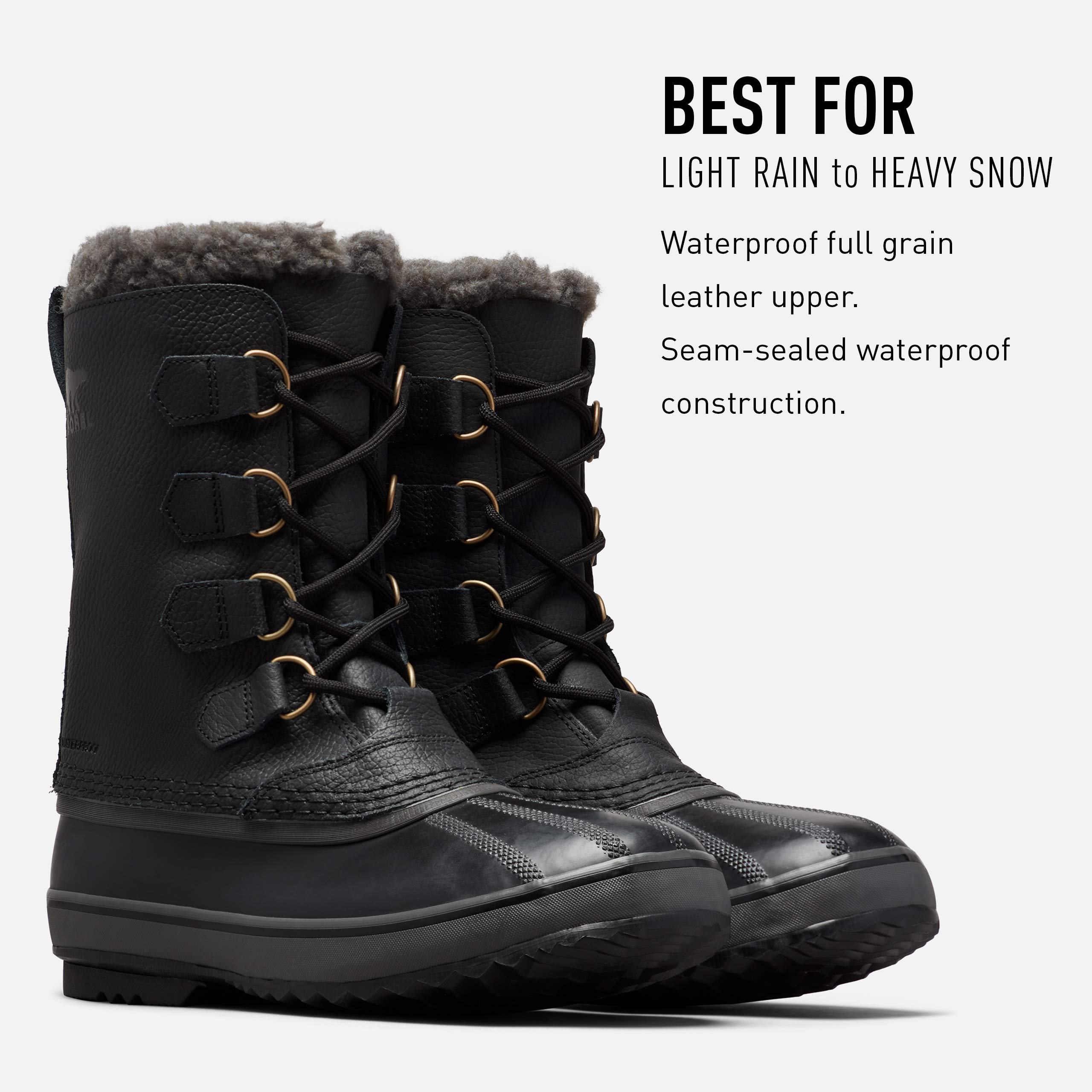 Sorel Men's 1964 PAC T Boot β Black β Waterproof Leather Snow Boots β Size 13