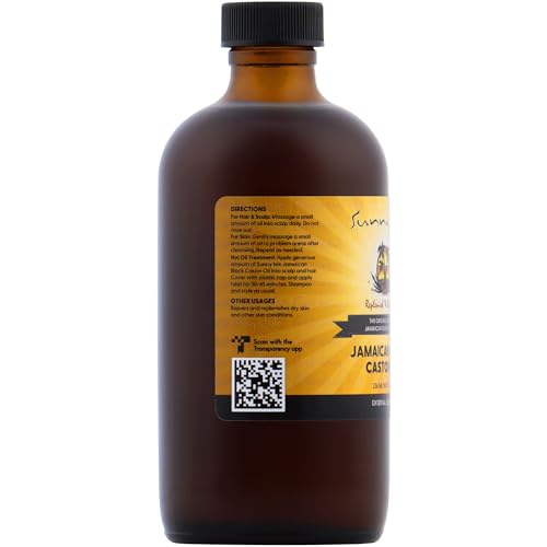Sunny Isle Jamaican Black Castor Oil 8oz | 100% Natural Treatment for Hair, Scalp and Skin