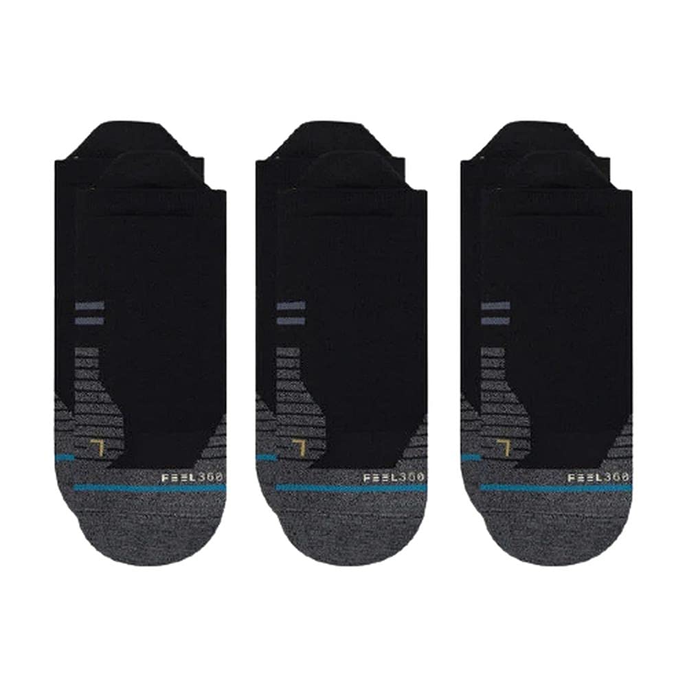Stance Men's Run Light 3 Pack Sock, Black SM (US Men's Shoe 3-5.5, Women's Shoe 5-7.5)