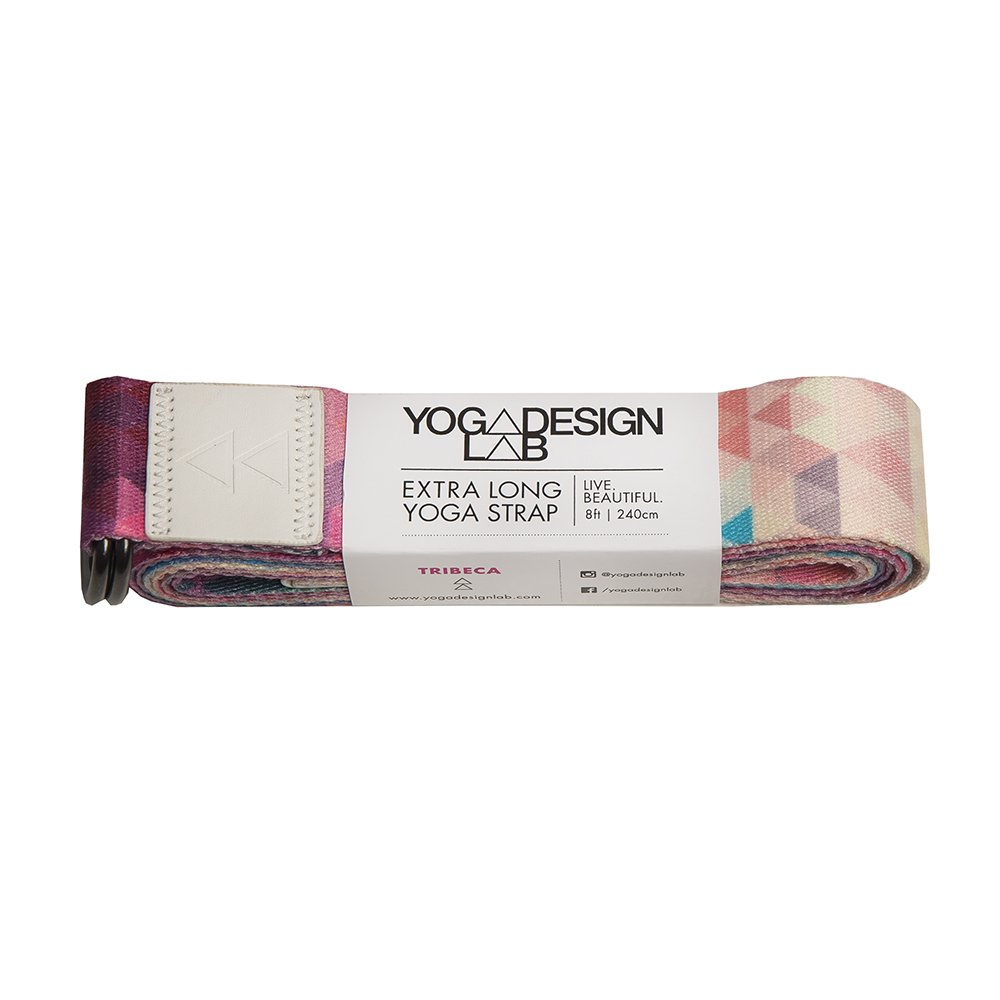 YOGA DESIGN LAB | The Yoga Strap | Luxurious, Extra Long, Super Soft, Eco Printed | Studio Quality, Adjustable | Safely Stretch Further and Hold Longer | 8 ft Long (Tribeca Sand, 8ft)