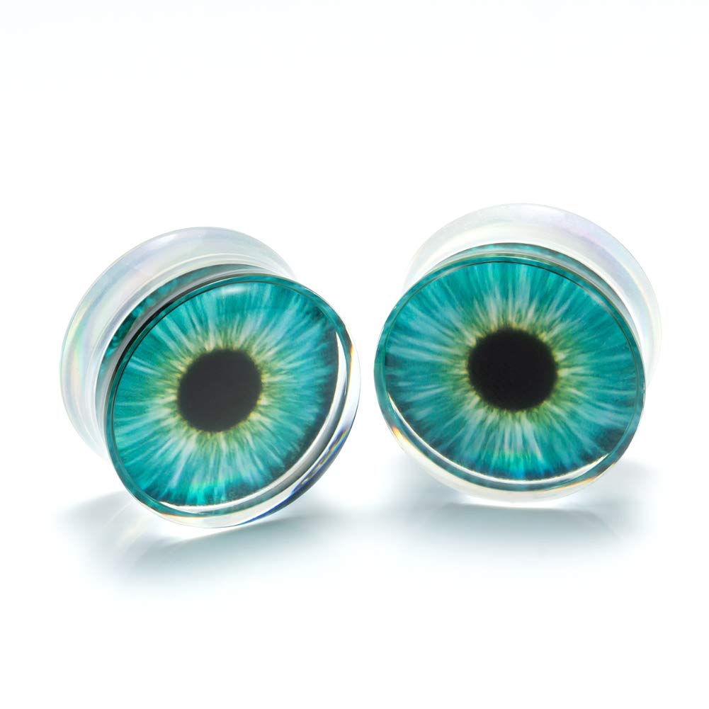 TBOSEN 1Pairs Eye style Acrylic Ear Gauges Plugs and Tunnels for Ears Gauges for Ears Piercing Expander Stretchers Gift 0g-1 3/16" in 8mm-30mm