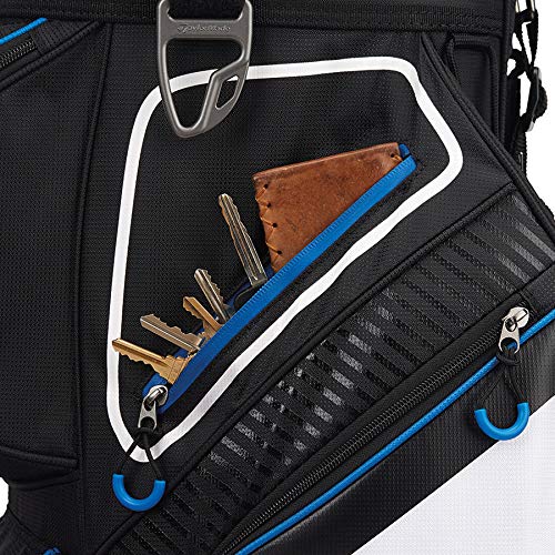 TaylorMade Cart 8.0 Bag, Black/White/Blue