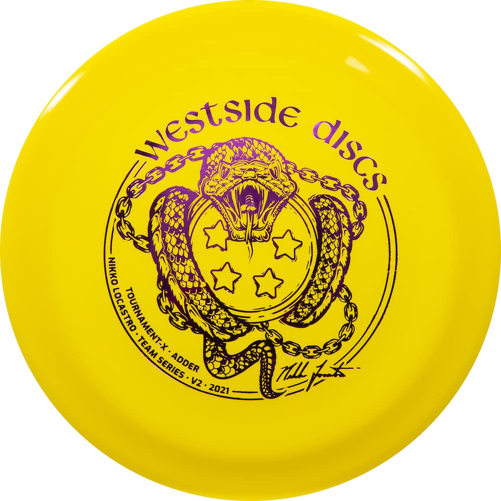 Westside Discs Limited Edition 2021 Team Series V2 Nikko Locastro Tournament-X Adder Distance Driver Golf Disc [Colors May Vary] - 173-176g