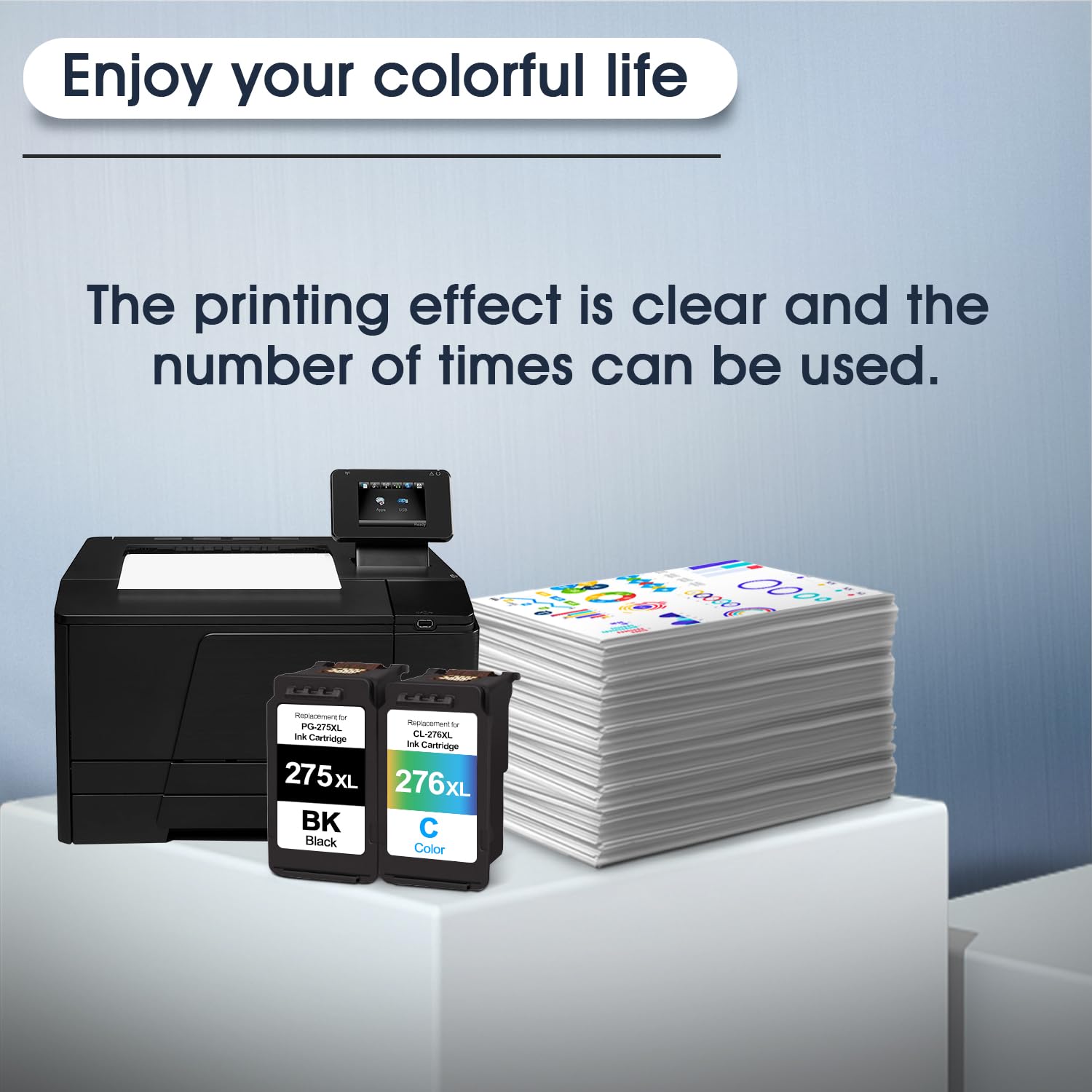 SHUPAN Ink Cartridge Replacement for Canon 275XL 276XL (Black, Color)