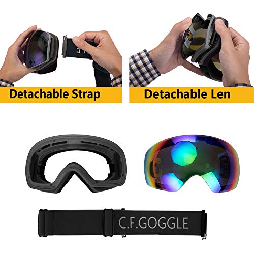 SLTY Ski Goggles Anti-Fog Winter Snowboard Goggle Snowmobile Windproof Dustproof Glasses for Men Women
