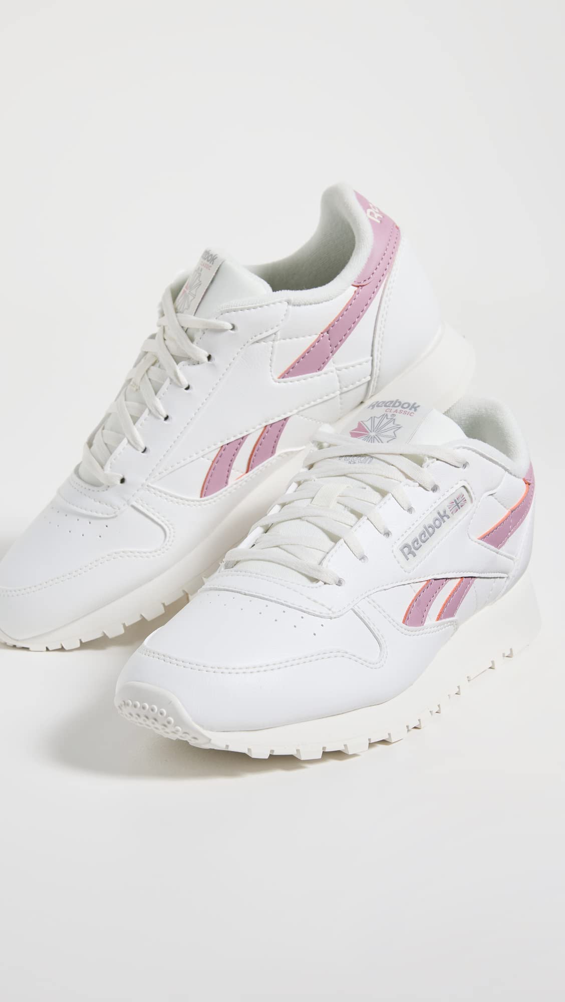 Reebok Women's Classic Leather Sneaker, Vegan Collection/Chalk/Infused Lilac, 8.5