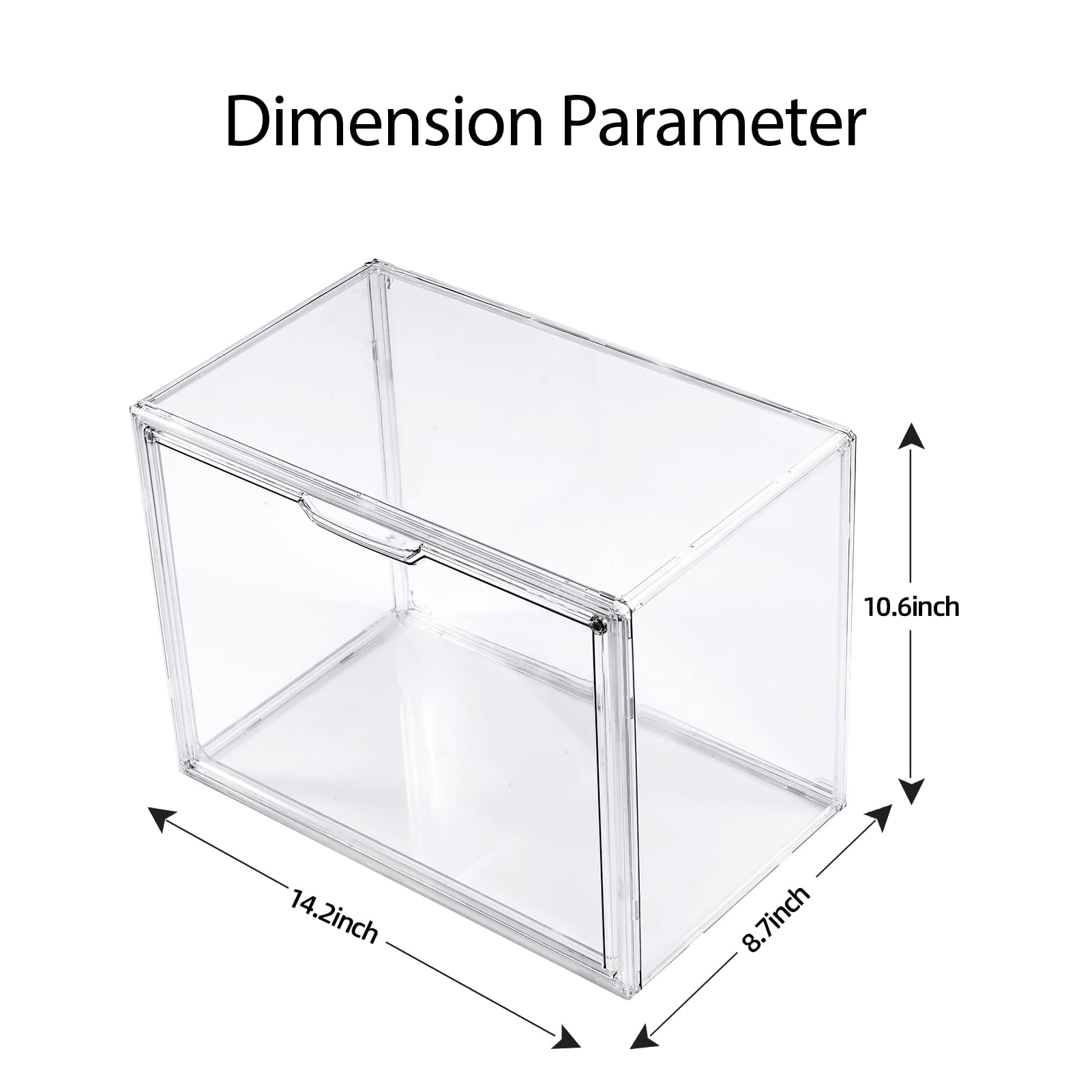 starogegc 3Pack Clear Plastic Handbag Storage Organizer for Closet, Acrylic Display Case for Handbag and Purse, Purse Organizer for Closet with Magnetic Lid for Book, Toys, Hat