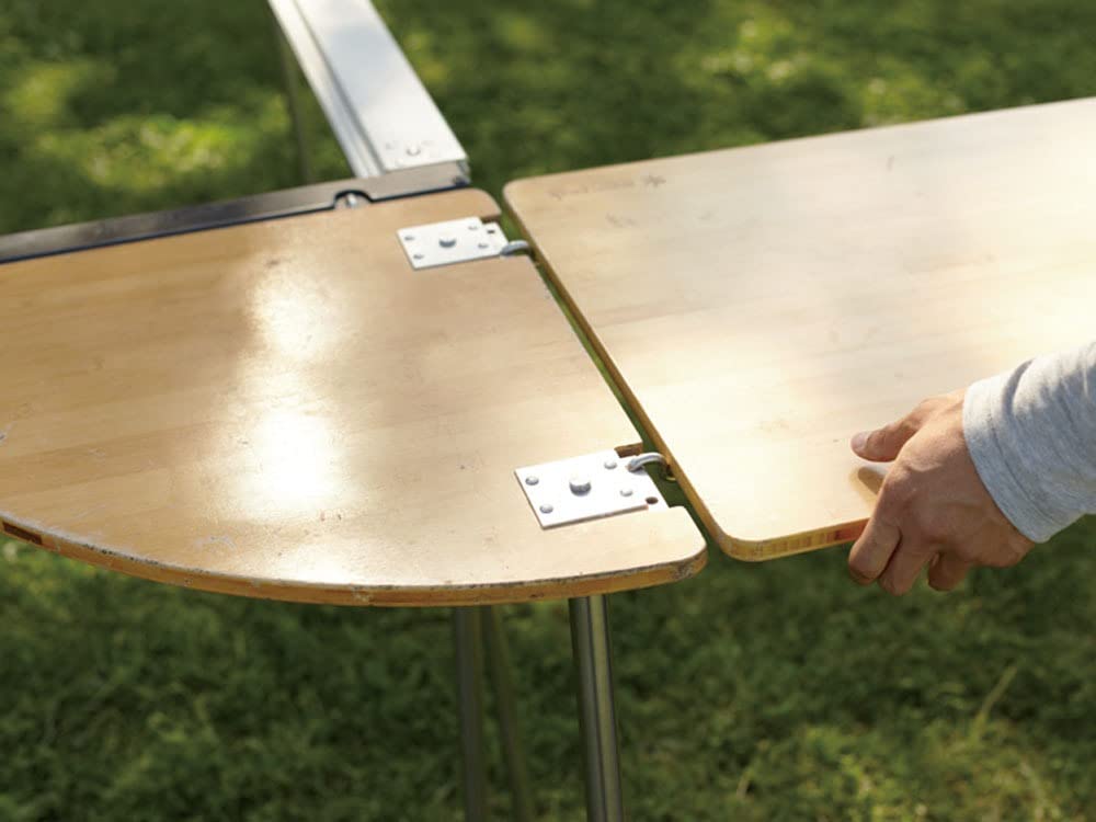 Snow Peak IGT Bamboo L Corner, CK-117TR, Designed in Japan, Laminated Bamboo, for Snow Peak Iron Grill Table System, Lifetime Product Guarantee
