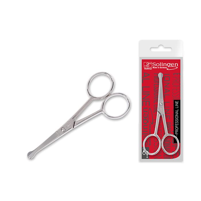 Solingen Professional | Rounded Tip Scissors | Inox I Multipurpose - Best for Nose & Eyebrows & Ear & Beard & Mustache I Made In Germany