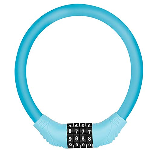 ZMYDZ Bicycle Lock Portable Mountain Bike Four-Digit Password Code Cycling Mini Zinc Alloy Universal Bicycle Lock Anti Theft Security Ring Cable-Green Bike Locks (Color : Blue) (Color : Blue)