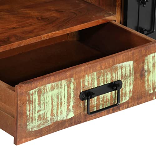 QJBSAVVA Coffee Table 39.4"x19.7"x16.1" Solid Wood Reclaimed,Bedside Tables Side Tables End Tables Entrance Tables Suitable for Meeting Rooms, Reception Rooms, Offices