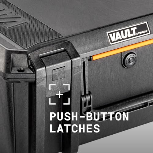 Vault by Pelican – V550 Multi-Purpose Hard Case with Foam for Equipment, Electronics Gear, Camera, Drone, and More (Black)