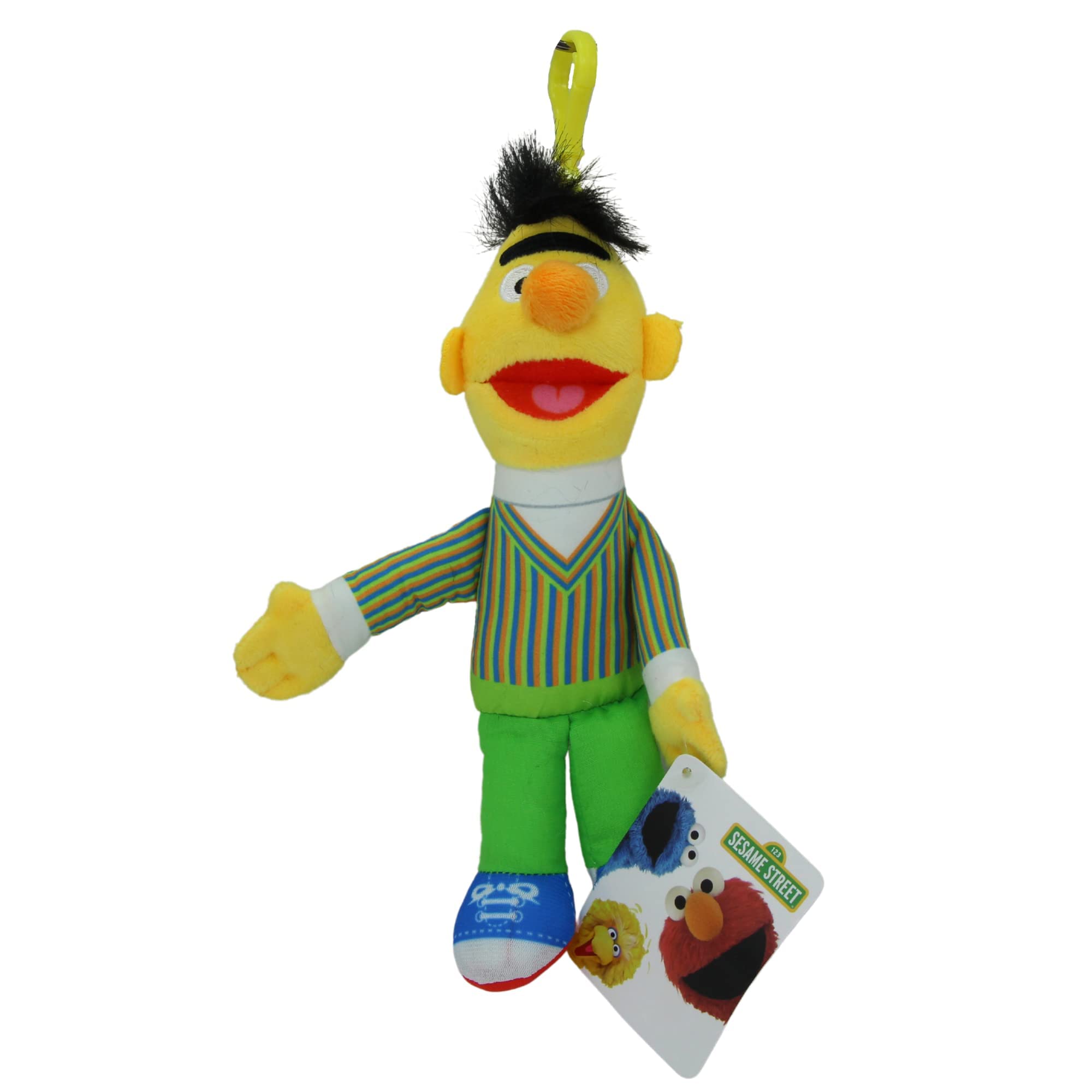 Sesame Street - Super Soft Gift Quality Plush Bag Clip/Key Clip 6619 Twin Pack - (8" 20cm Bert & 8" 20cm Ernie)
