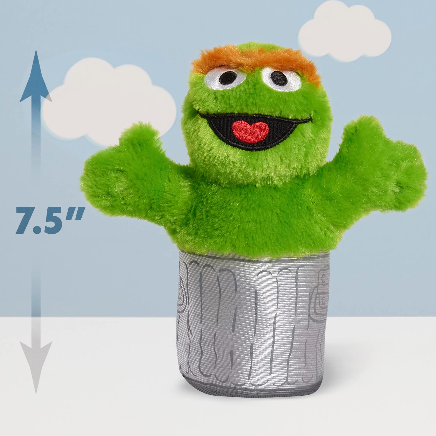 Sesame Street Friends Cookie Monster, Big Bird, and Oscar 8-inch 3-piece Sustainable Plush Stuffed Animals Set